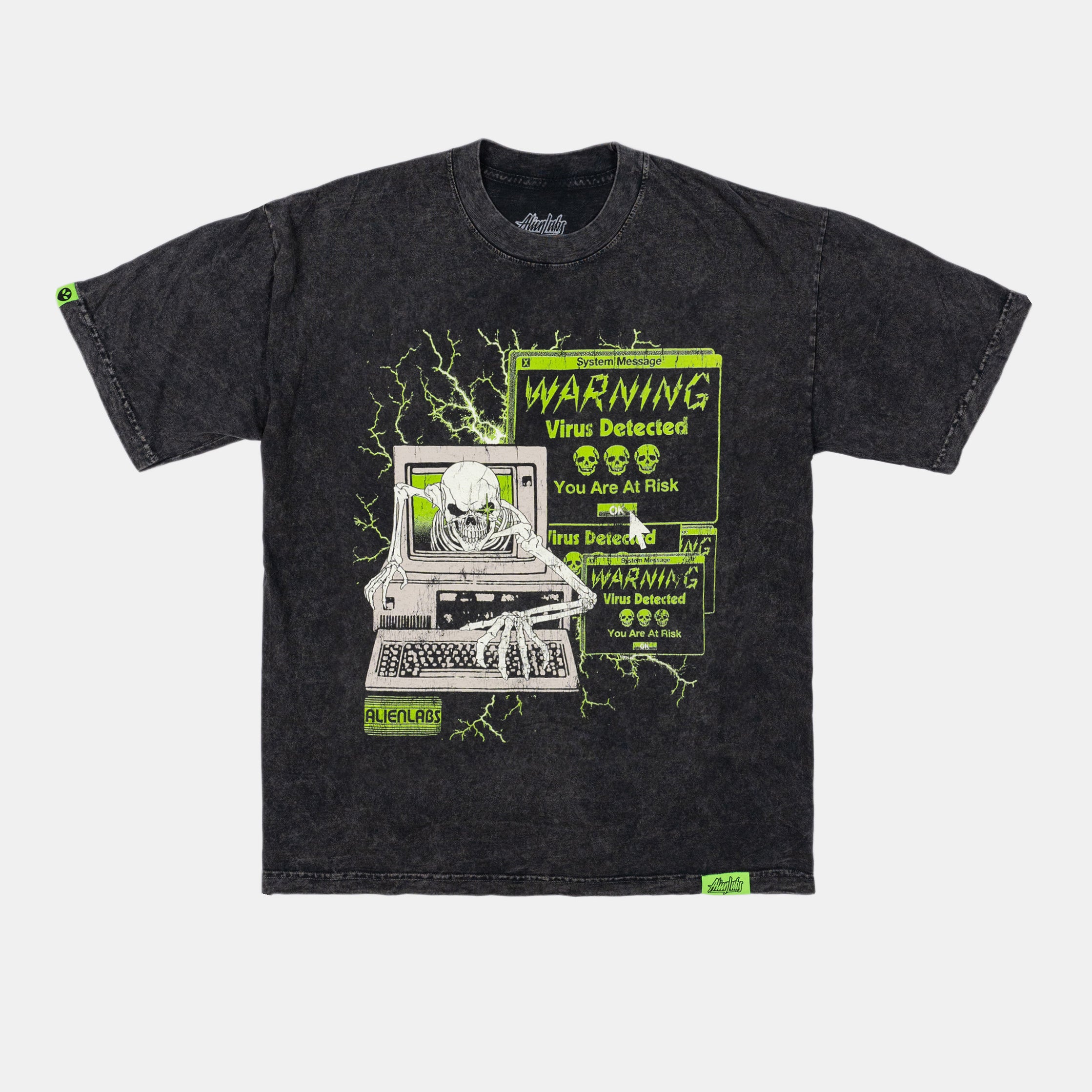 Virus Detected T-Shirt (Vintage Black) – AlienLabs
